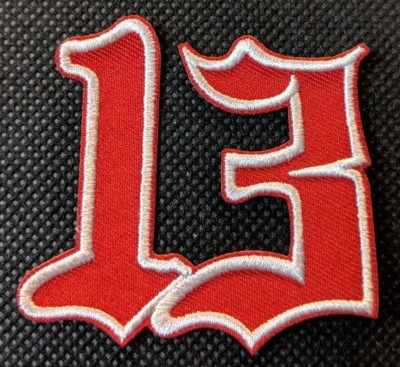 Number 13 White on Red # 13 Patch Motorcycle Patch Biker Patch | eBay