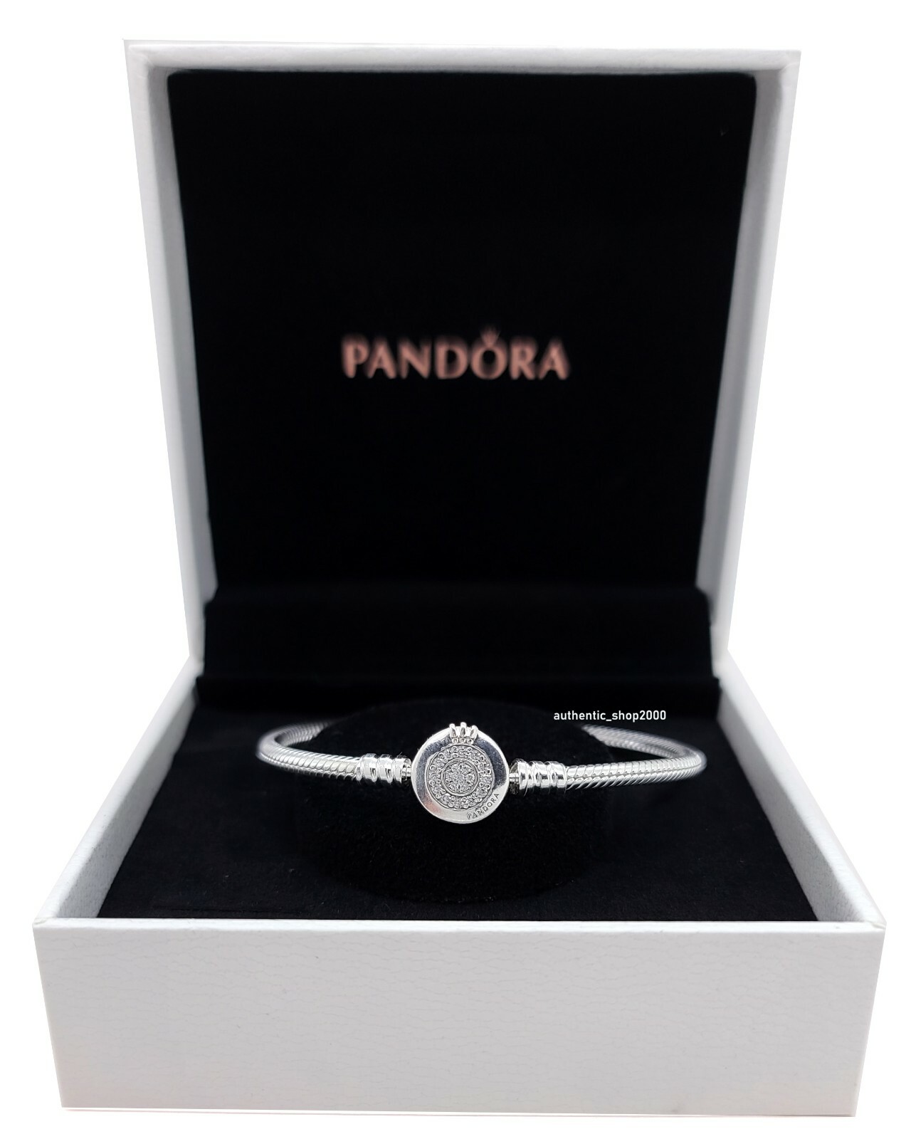NEW Authentic PANDORA 925 Moments Sparkling Crown O Charm Bracelet ...