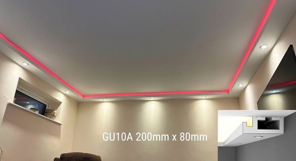 COVING GU10 DOWNLIGHT AND LED EPS PLASTER COATED Ceiling Wall *PREMIUM ...