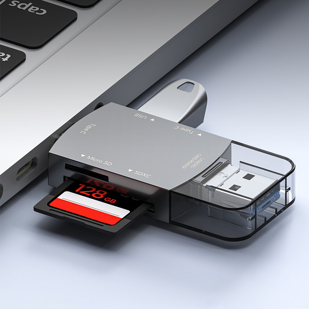 Type C Adapter Flash Drive Micro SD Card Reader for Phone Tablets (Grey ...