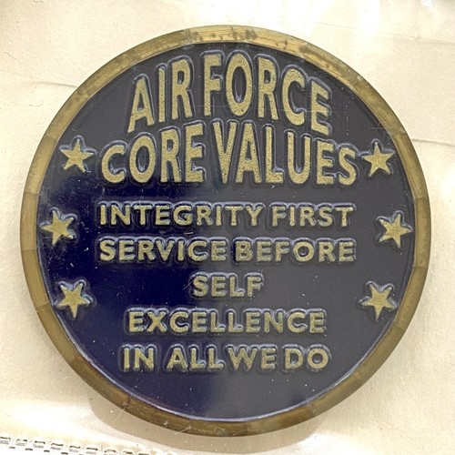 US Air Force Core Values Full Color Enamel Challenge Coin & Plastic ...