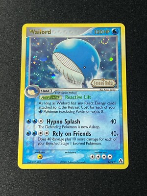Pokemon Ex Legend Maker Wailord Reverse Holo Rare 14/92 - Near Mint ...