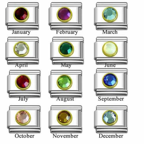 January Crystal Birthstone Italian 9mm Charm Link for Bracelet | eBay