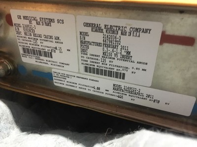 REDUCED PRICE !! TUBE CATH LAB GE FEBRUARY 2011 PN#2142036-3 MODEL MX ...