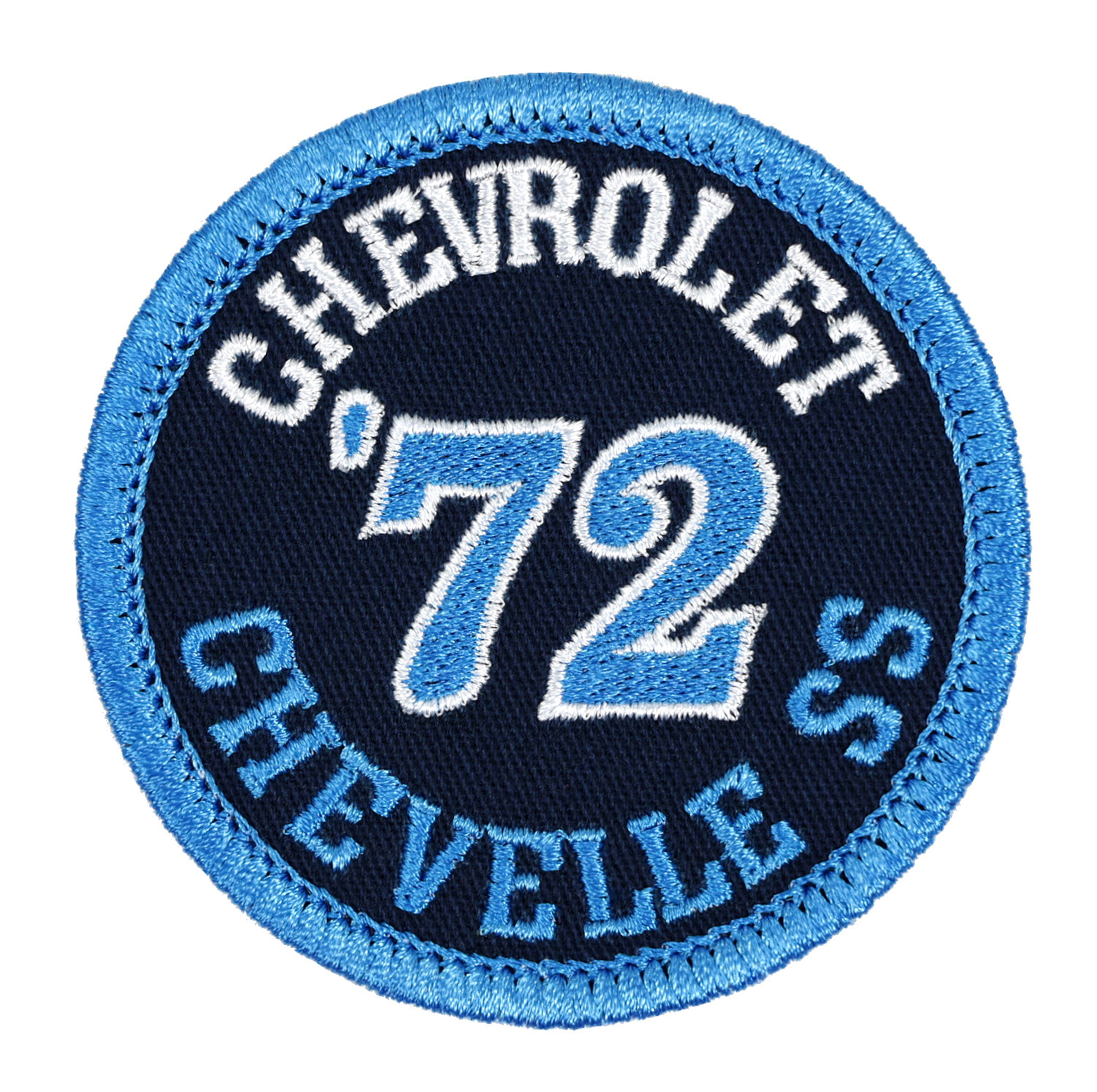 1972 Chevrolet Chevelle SS Embroidered Patch Black/Aqua Iron-On Sew-On ...