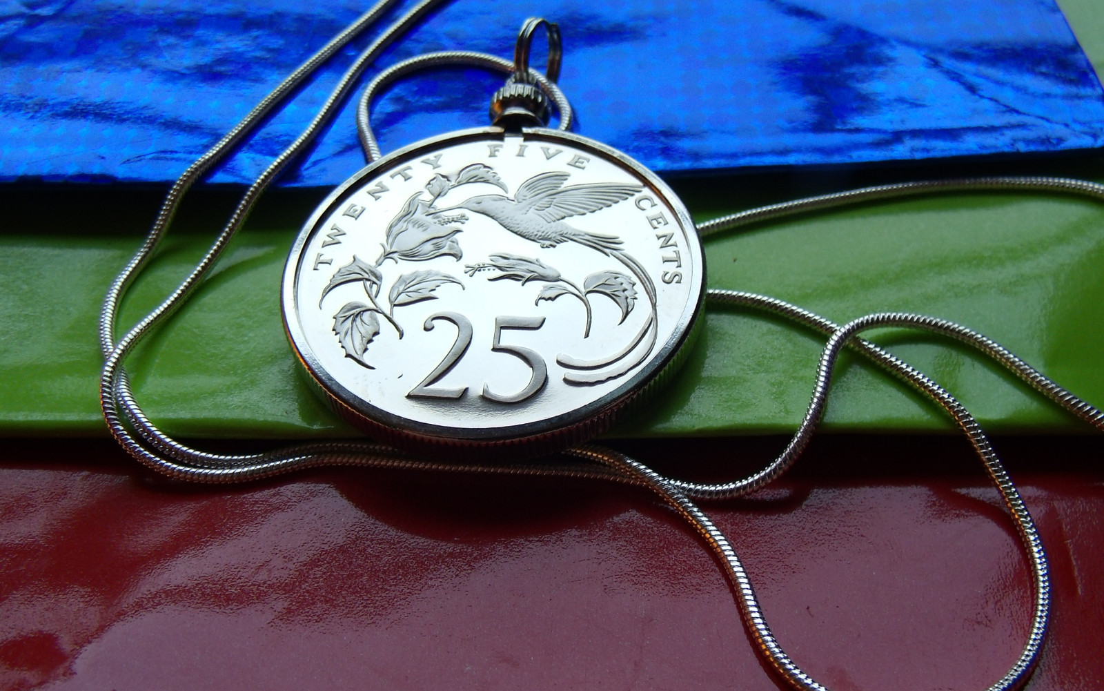 1975 Jamaica Island Gem Coin Mirror Proof Pendant on … - Gem
