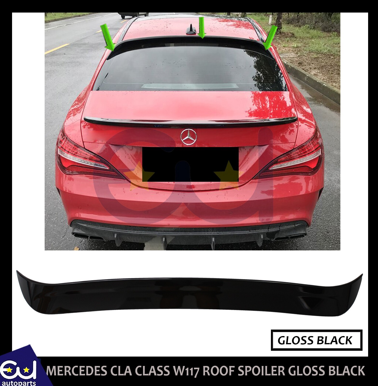 FOR MERCEDES CLA CLASS CLA45S AMG STYLE W117 C117 GLOSS REAR ROOF ...
