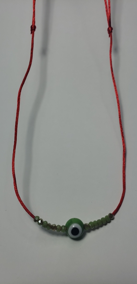 Good Luck eye Kabbalah protection NECKLACE evil eye red cord & crystals ...