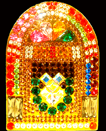 Swarvoski Crystal Wurlitzer Jukebox Pin 24K Gold Plate Covered In ...