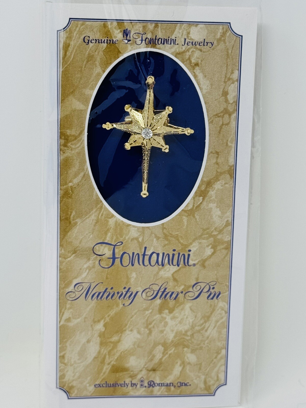 Roman Fontanini Nativity Star Pin Jewelry Brooch Gold Tone 1997 Vintage ...