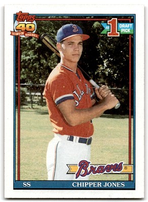 1991 Topps #333 Chipper Jones DEAD CENTERED High Grade Baseball Card RC ...