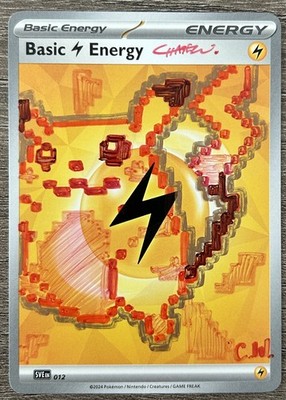 Hand Drawn Pokemon Gen 1 Pikachu sprite Energy Card Original Art 1/1 ...