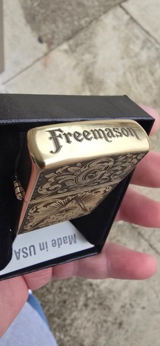 Masonic Freemason Artwork NEW ARMOR USA made complete Zippo CUSTOM ...