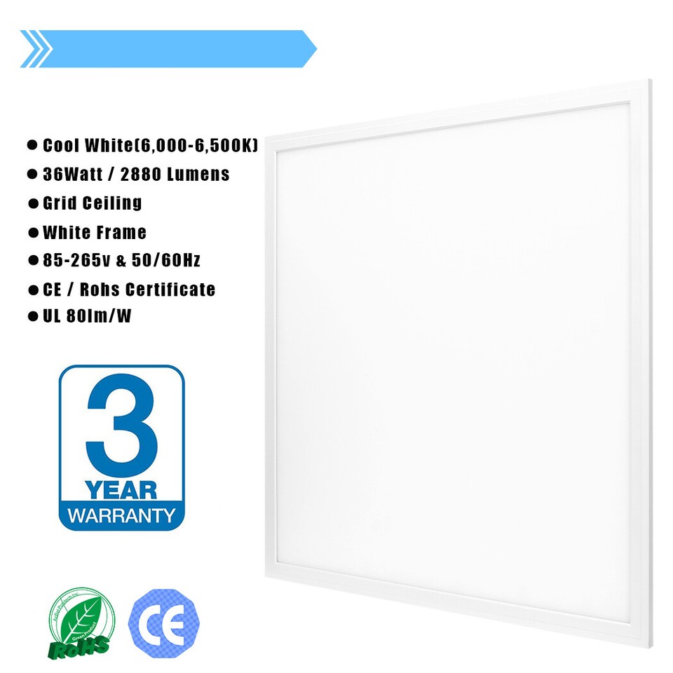 36w 600x600 Surface Recessed Mounted White Frame LED Panel Light Office ...