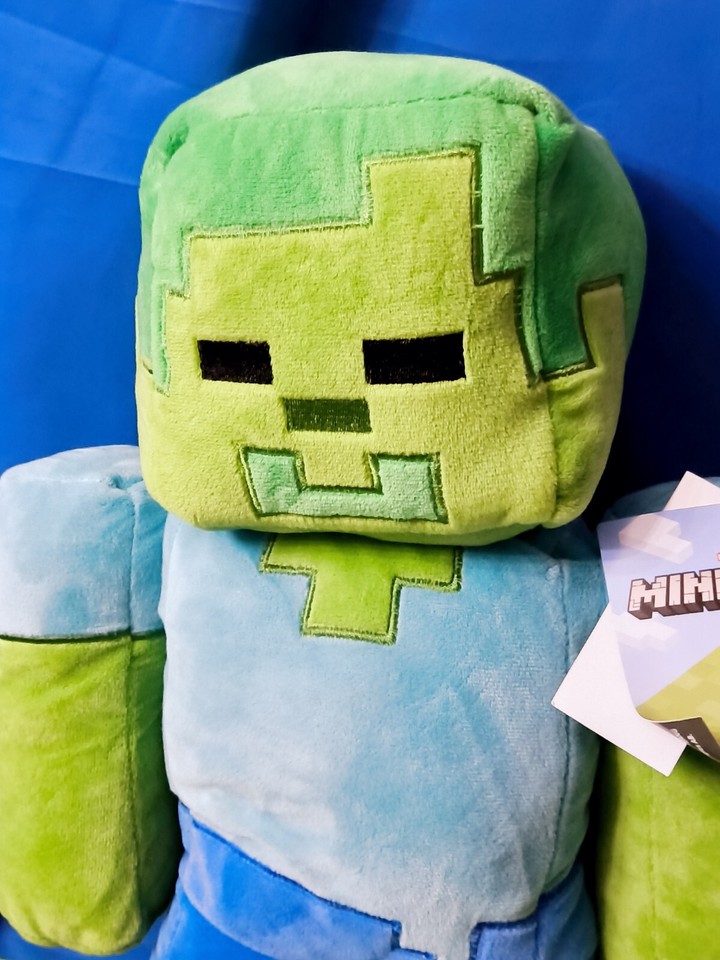 Mojang Minecraft Zombie Plush Stuffed Toy 18" Pillow Buddy With Tags | eBay