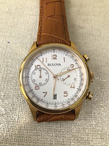 BULOVA 97B148 GOLD AND WHITE MEN'S WATCH 43MM STAINLESS STEEL | eBay