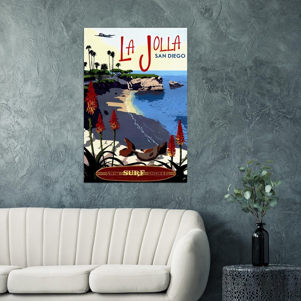 La Jolla - San Diego - Vintage Travel Poster, Retro Posters | eBay