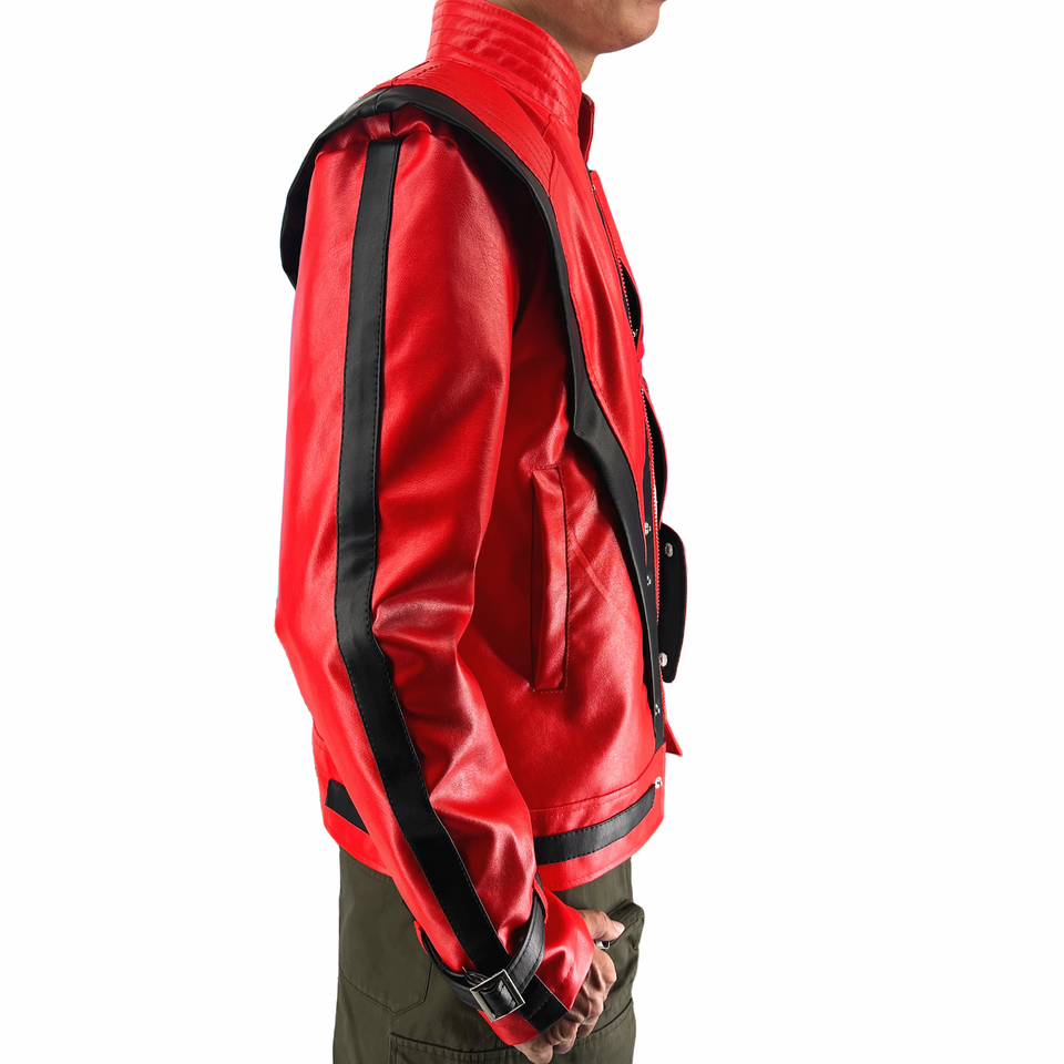Thrillered Michael Red Leather Jacket Adults Impersonator-Halloween ...