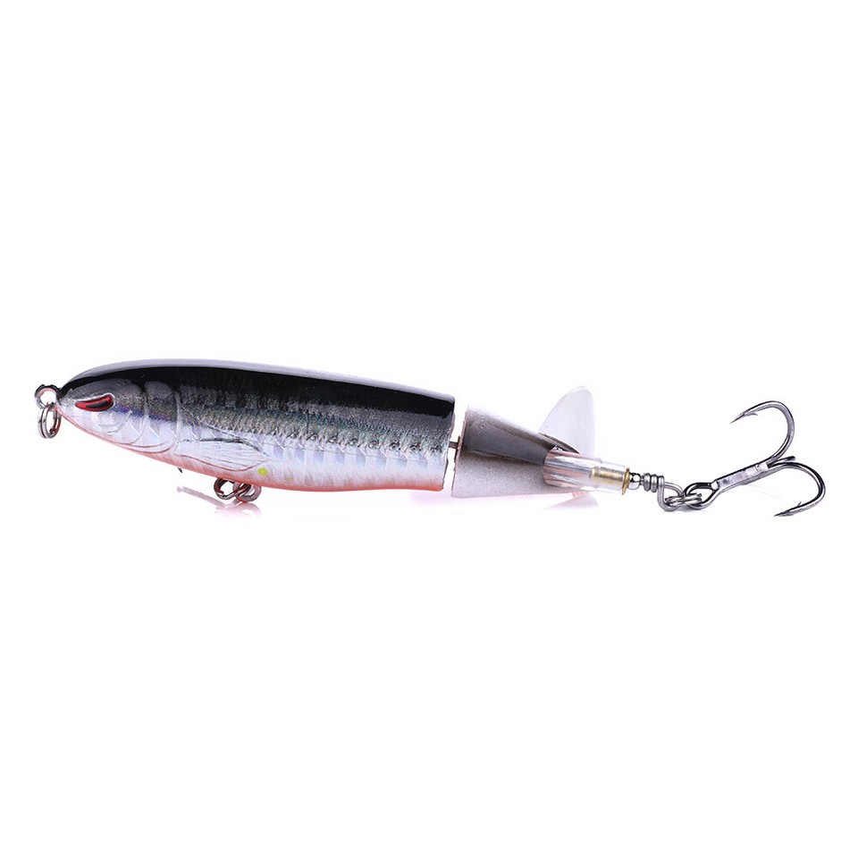 5PCS Wobbler Popper 10cm/13g Topwater Rotating Tail Fishing Lure Bait ...