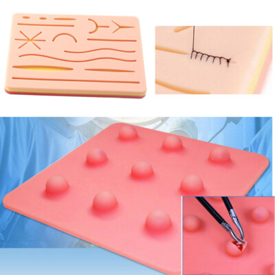 Silicone Suture Pad 3 Layer Skin Suture Practice Pad with Wound ...