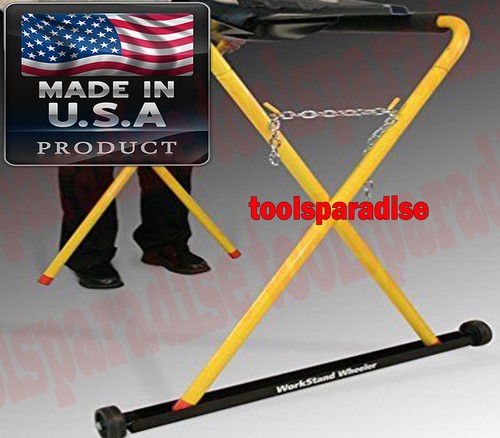 AUTO BODY SHOP X Frame Folding Work Stand Mover Wheel Dolly Roller ...