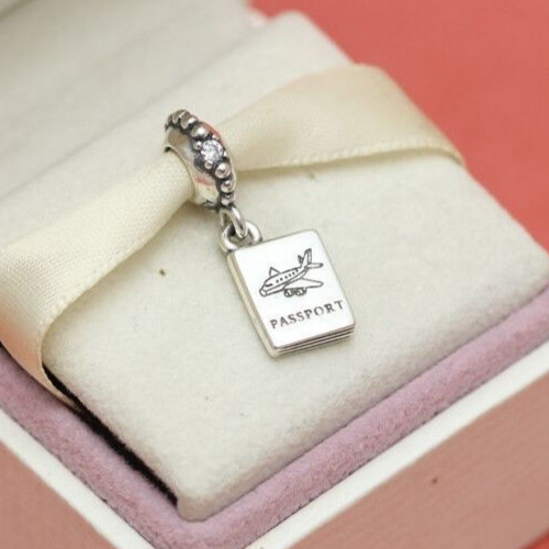 * New! Authentic Pandora Passport Airplane Vacation Charm 791147CZ | eBay