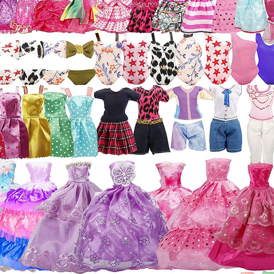 Lot Items For Barbie Doll Clothes Accessories Bundle Dresses Shoes Set ...