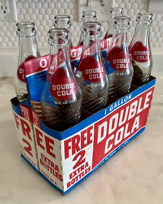8 Vintage Double Cola 16oz ACL Soda Pop Bottles w/ Carrier | eBay