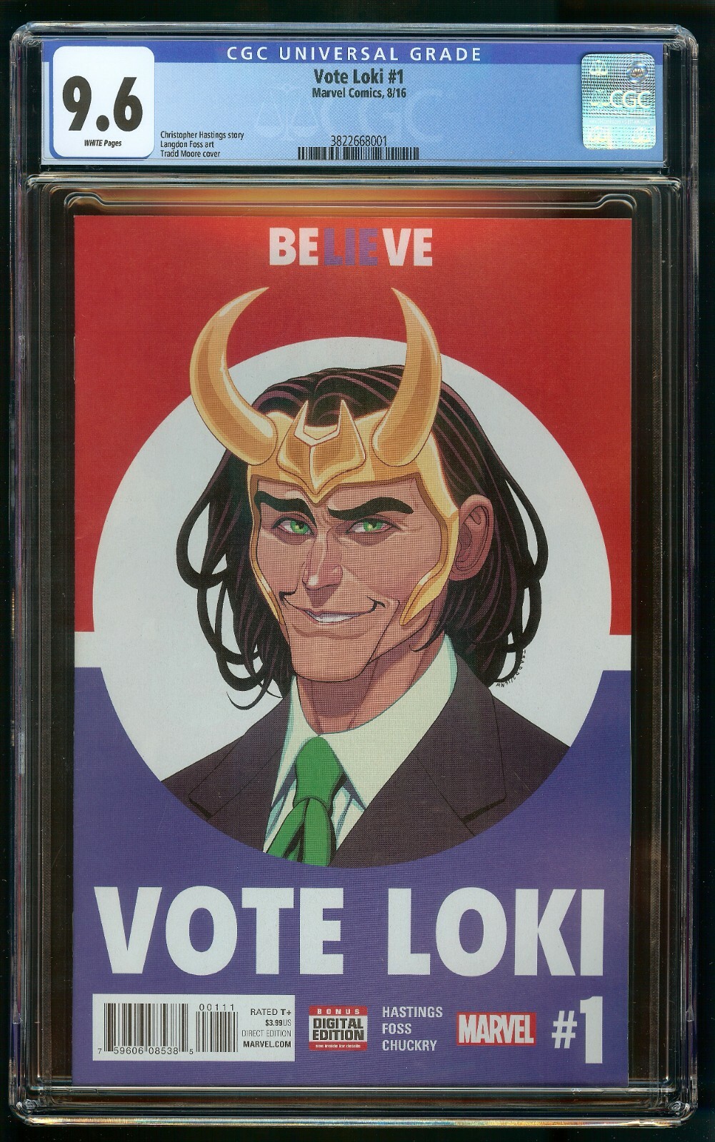 VOTE LOKI #1 (2016) CGC 9.6 1st PRINT DISNEY+ MARVEL | eBay