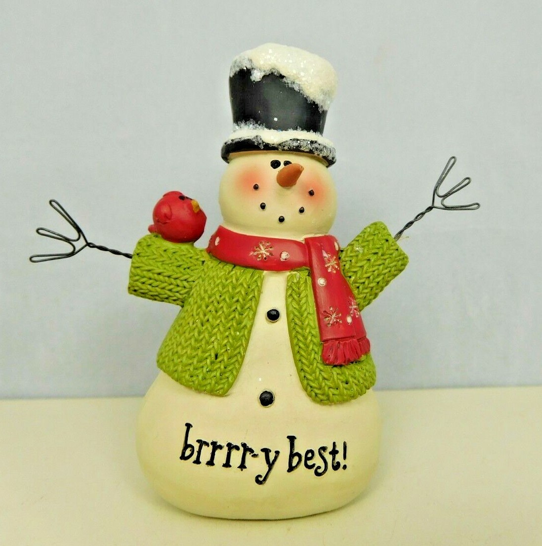 Brrrr-y Best! snowman with wire arms and sweater - New by Blossom ...