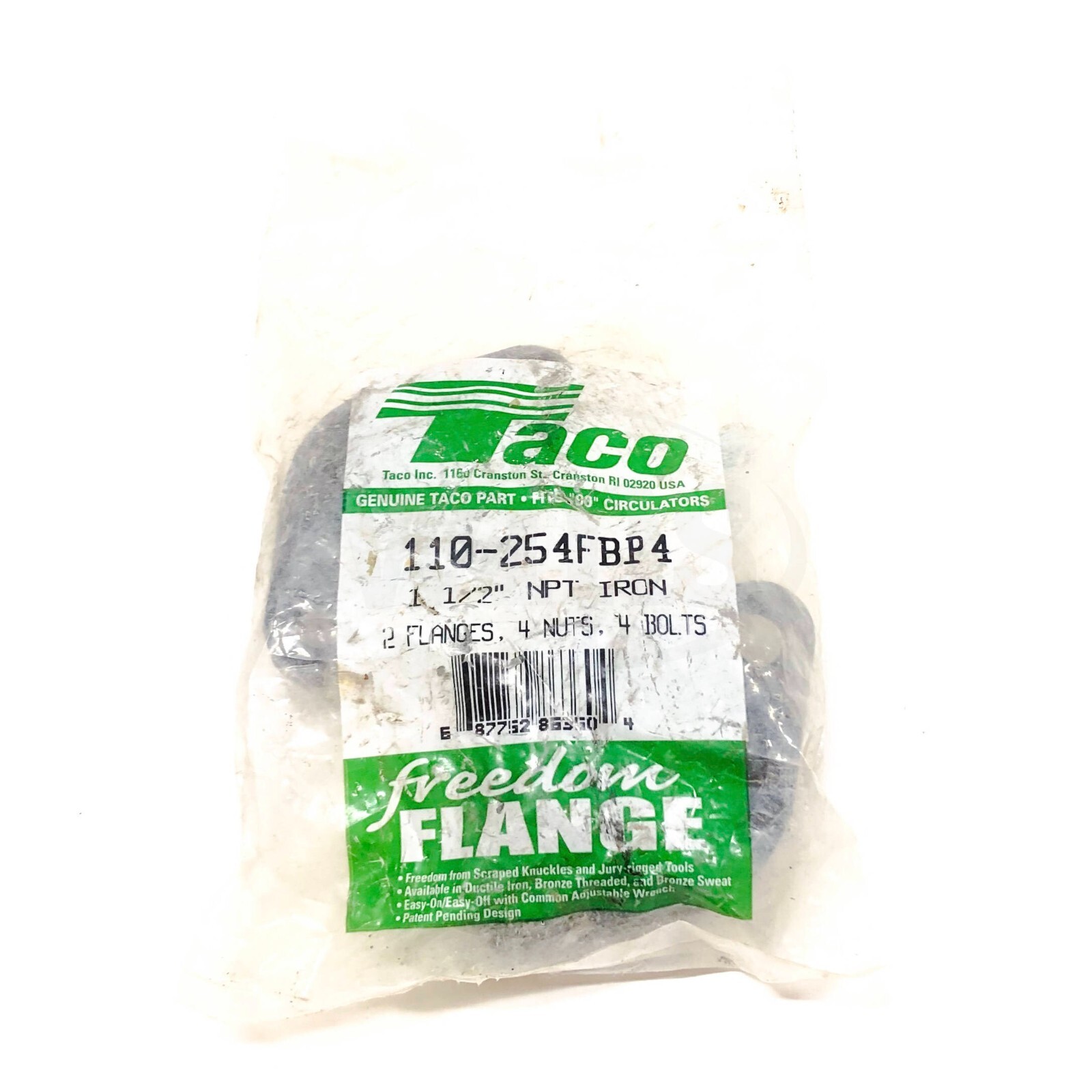 110-254FBP4 Taco 1 1/2" NPT Iron, 2 Flanges, 4 Nuts, 4 Bolts ...