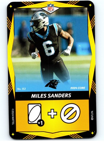 #153 Miles Sanders, Carolina Panthers - - Yellow 2024 UNO Elite NFL ...