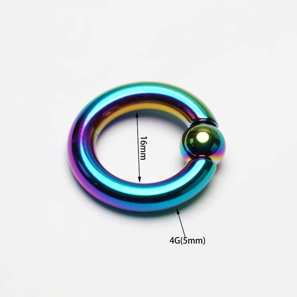 Big Size Stainless Steel Captive Bead Ring CBR Ear Tunnel Plug Gauge ...