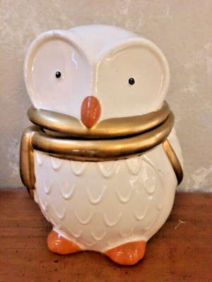 CHERYL's Hoot Owl Cookie Jar With Gold Scarf, Free Shipping | eBay