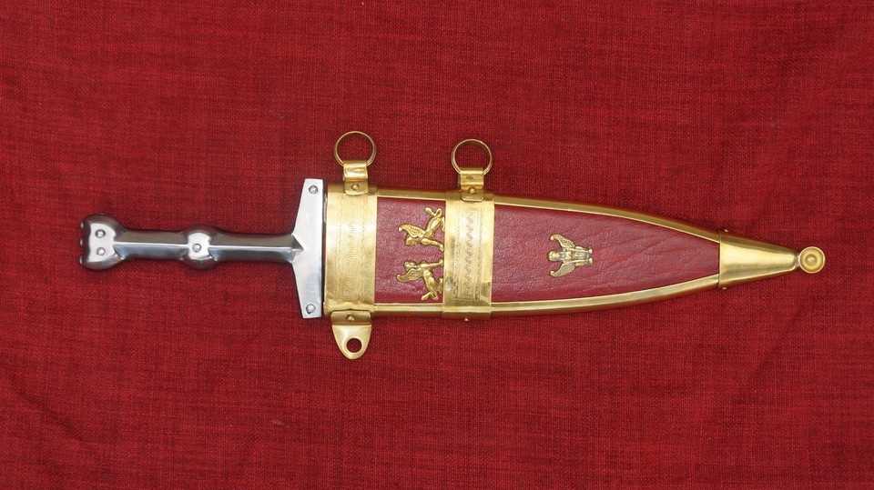 Roman LEGIO X FRETENSIS sphinx legion decorated iron pugio dagger armor ...
