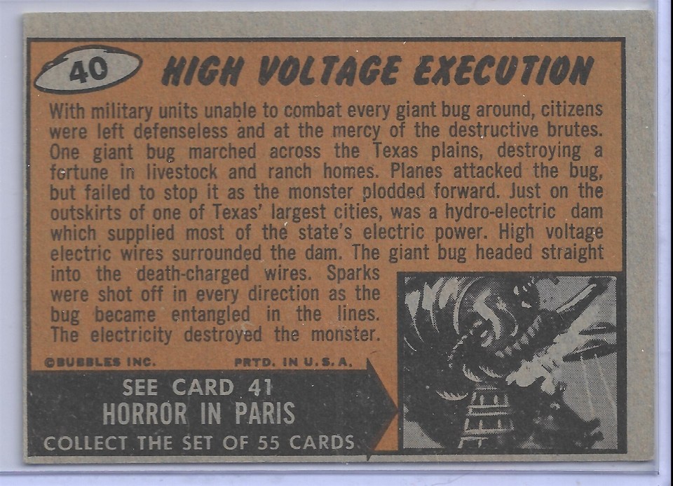 1962 Mars Attacks 40 High Voltage Execution RAW Bubbles / Topps STC | eBay