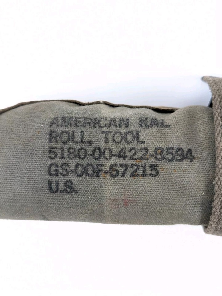 US Military American Kal Tool Kit Canvas Roll Upson Wilde SAE Wrench ...