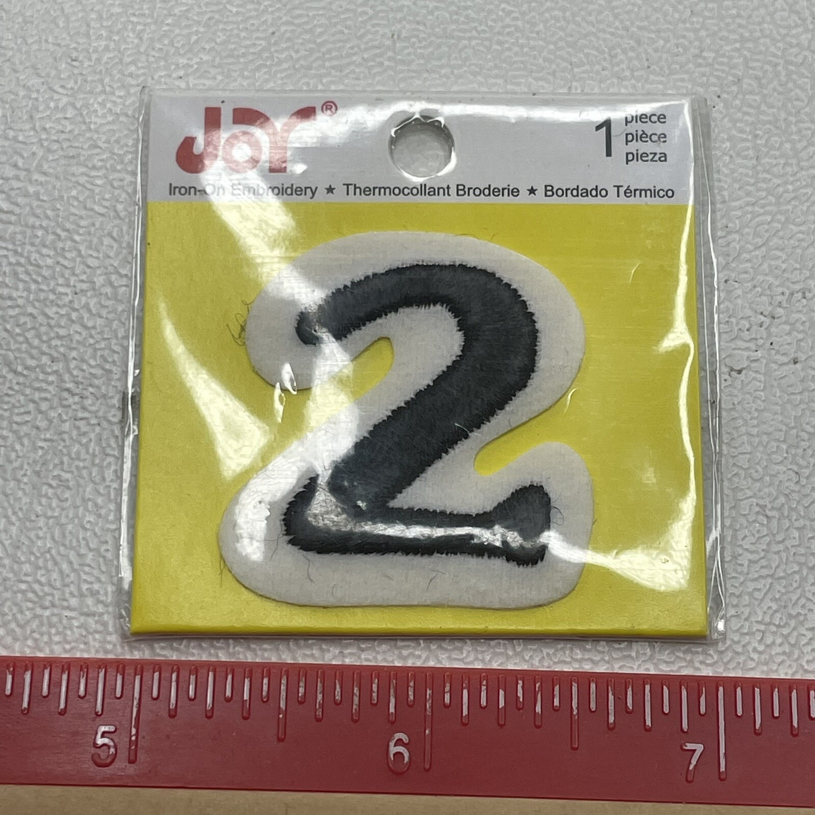 Small 1.5” Embroidered BLACK Number 2 Patch On White Felt K042 | eBay