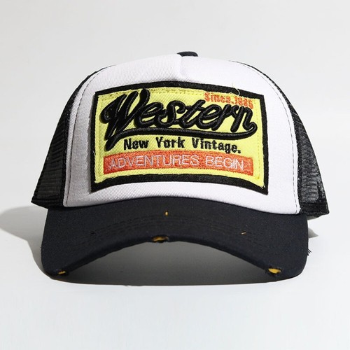 Western Embroidery Trucker Hats Broken Style Snapback Hat Summer Dad ...