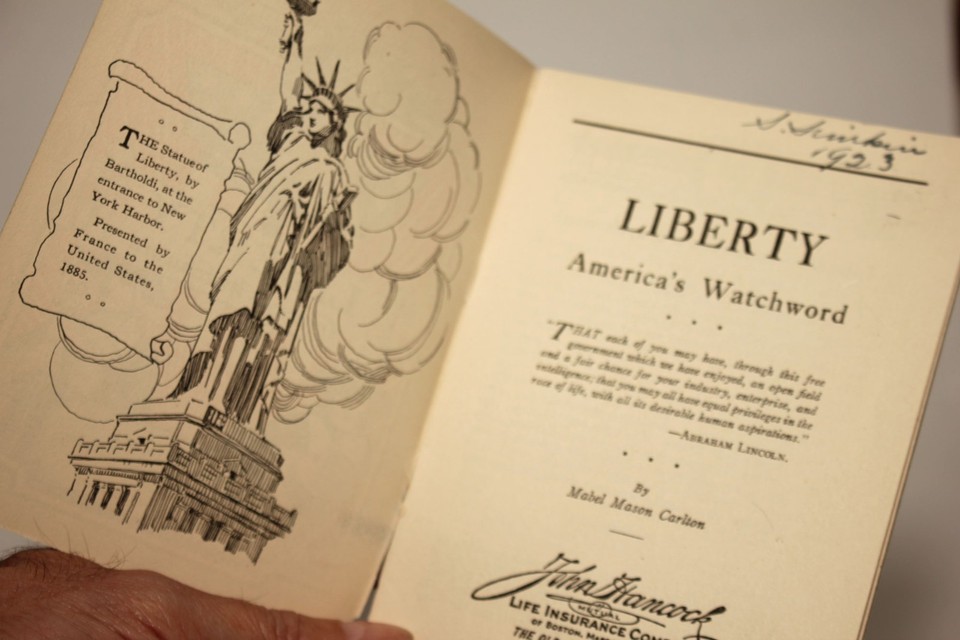 LIBERTY America's Watchword 1923 Pamphlet/Booklet John Hancock Mutual ...