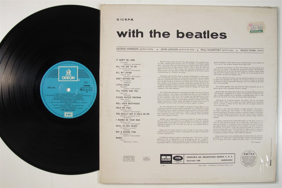 BEATLES With The Beatles ODEON LP VG+ spain c | eBay
