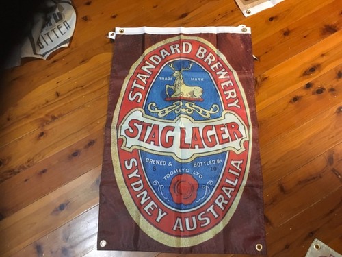 Stag lager Tooheys man cave printed poster flag wall hanging home decor ...
