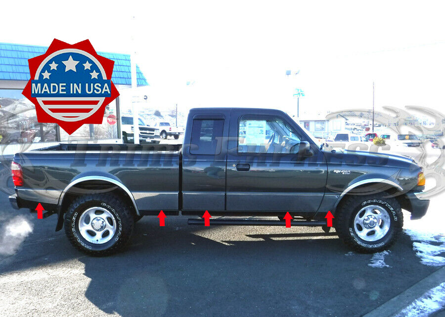 1993-2012 Ford Ranger Extended Cab 2D Short Bed Rocker Panel Trim 8 ...