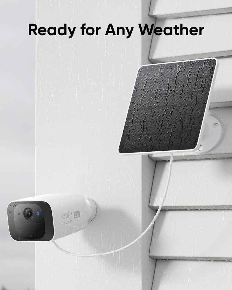 eufy Solar Panel (3W) IP65 Weatherproof for All eufyCam Outdoor ...
