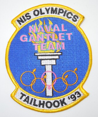 Original US 1993 NIS Naval Olympics Tailhook Gantlet Team Novelty Patch ...