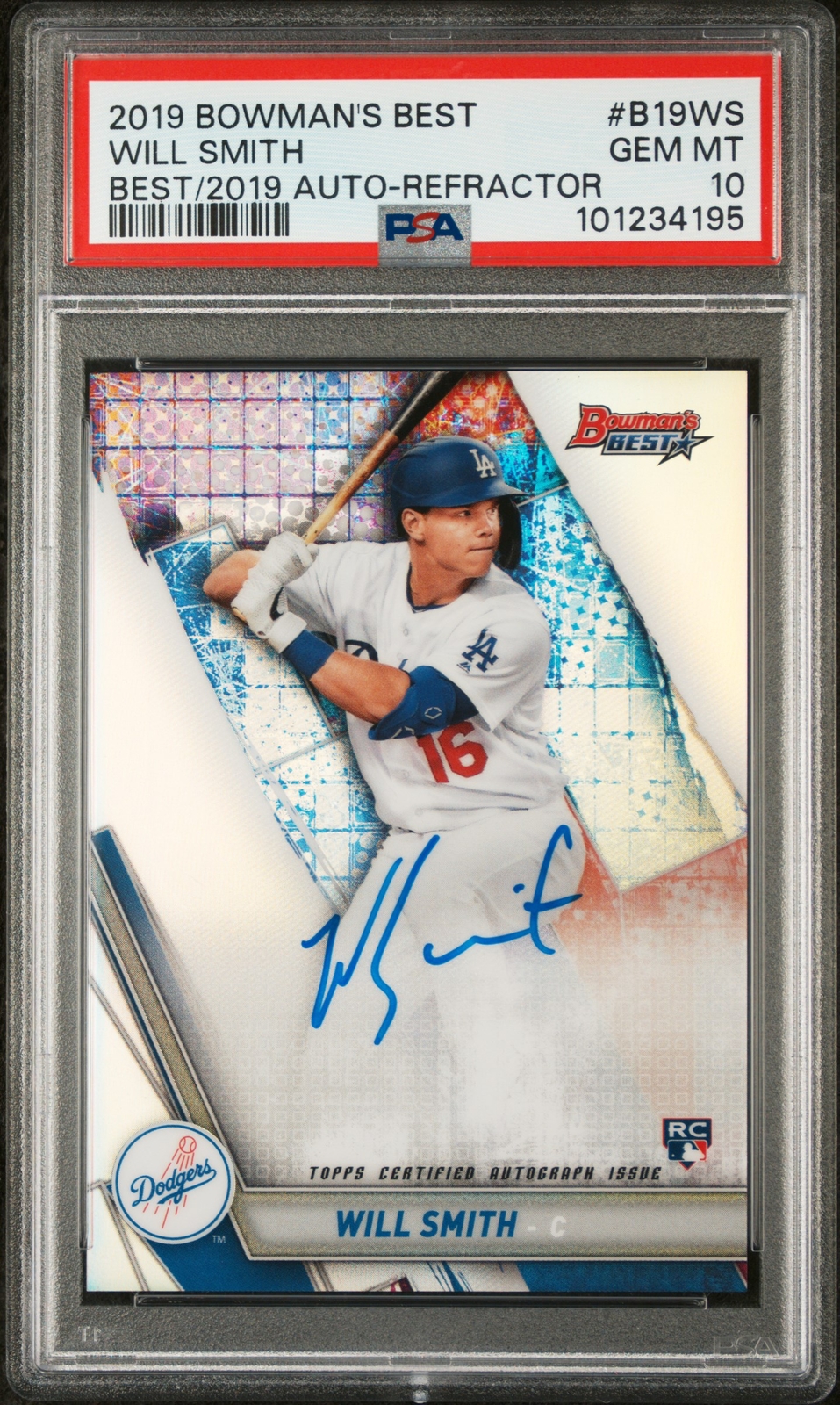 2019 BOWMAN'S BEST OF 2019 AUTOS REFRACTOR WILL SMITH ROOKIE RC PSA 10 ...