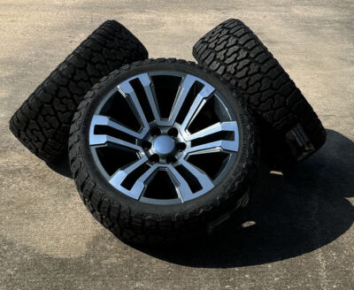 Gunmetal & Machine 22" Denali Split Wheels Blackhawk RT Tires Chevy ...