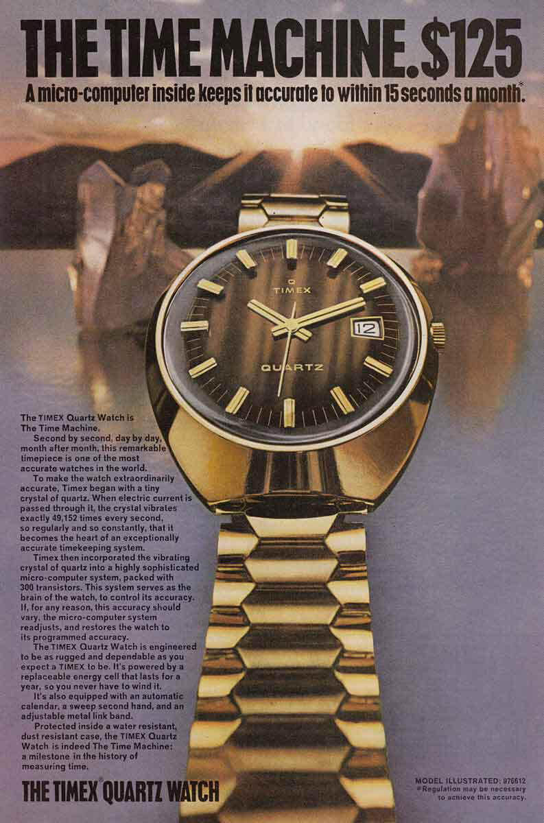 1972 Timex Quartz Watch: Time Machine, Micro-Computer Vintage Print Ad | eBay