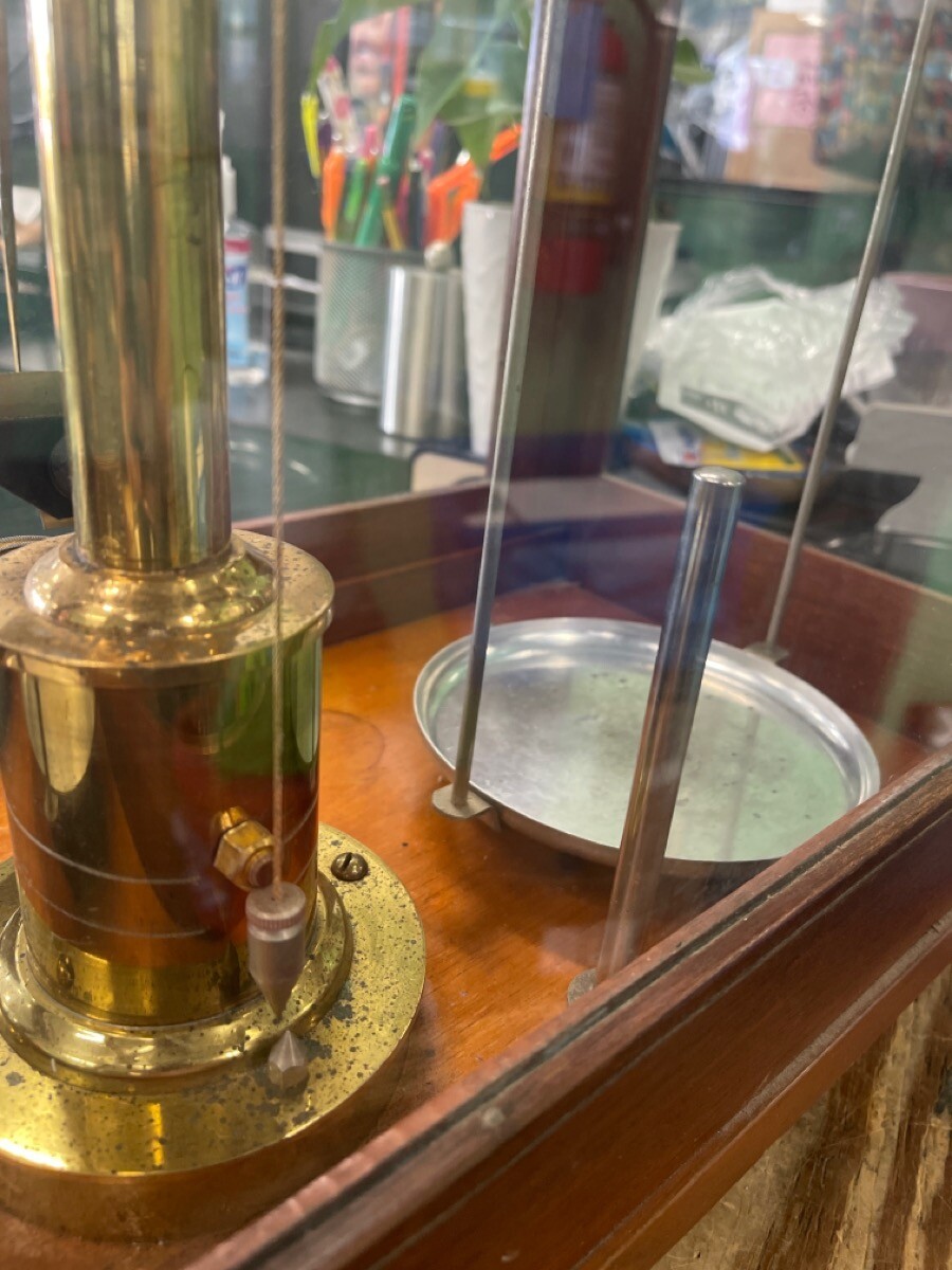 Antique CENCO Chicago Balance Gold Apothecary Scale Glass Wood Case ...