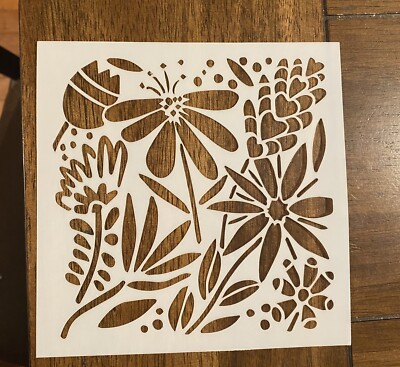 Summer Floral Stencil 10 Mil Mylar For Screen Printing, Painting ...